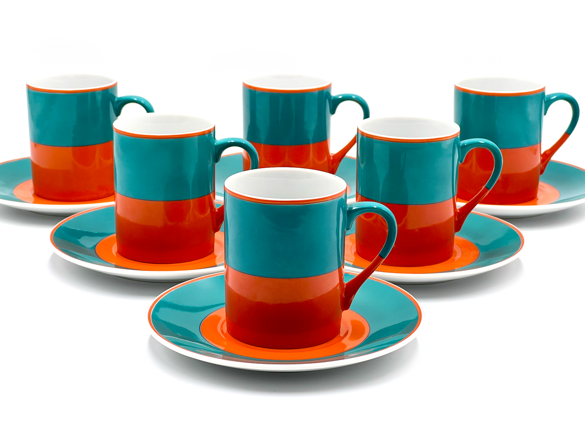 Schmid Kreglinger (Japan) 'Kelco' Trios - Cups and Saucers, in Red/Tea ...