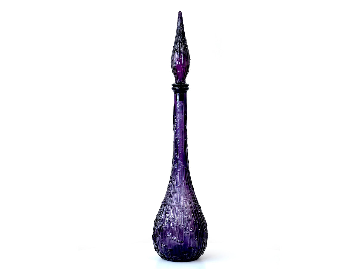 Tall 22" Empoli 'Bamboo/Wax Drip' Decanter/Bottle, in Deep Purple | Ma ...